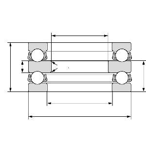 52217 Roulement à billes à poussée axiale double direction 85x12..🔥 ...