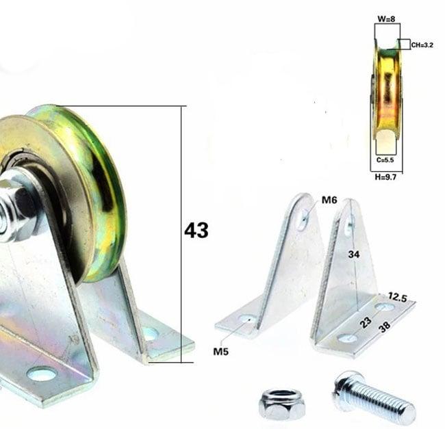 6.4mm Bore Bearing - 32mm Steel Wire Rope Cable Track ..🔥 – Bearings.net