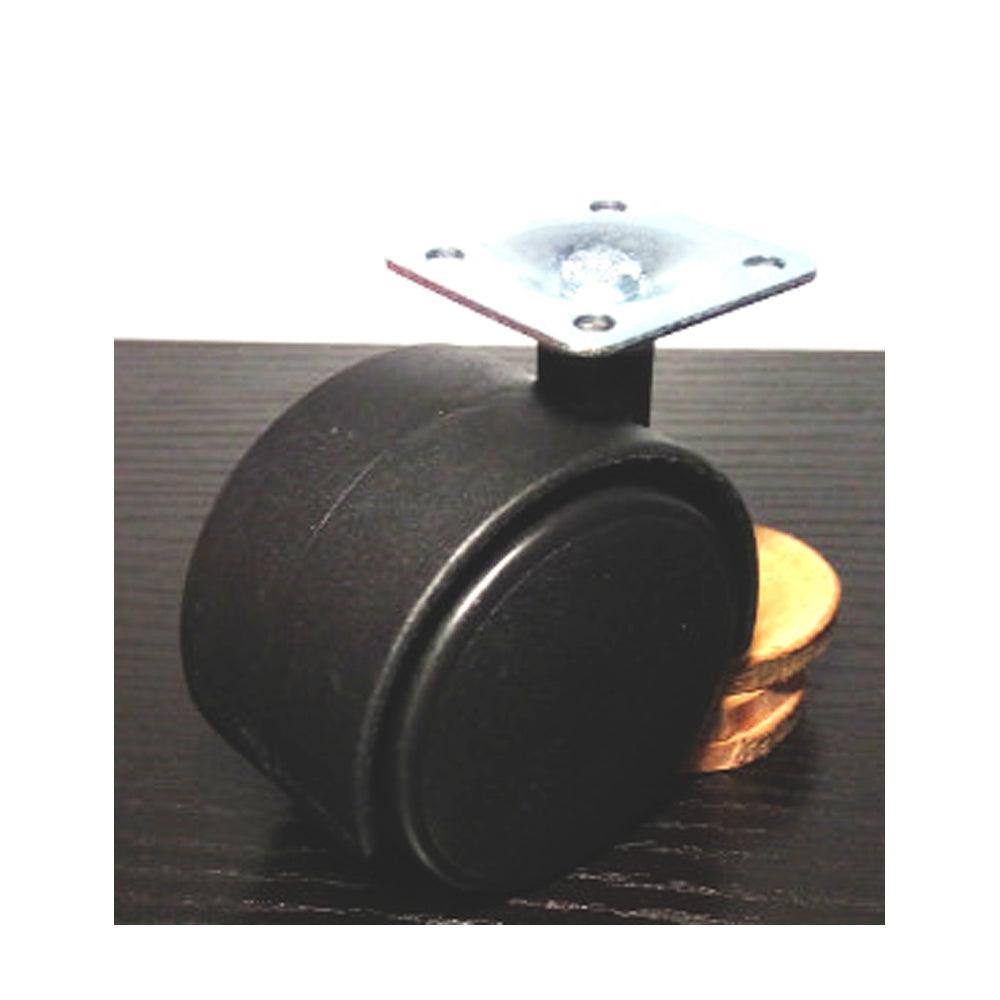 100-Pack Black Plastic Caster Wheel 30mm - Plate Caster
